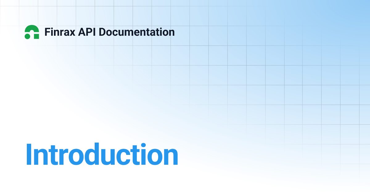 Introduction | Finrax API Documentation
